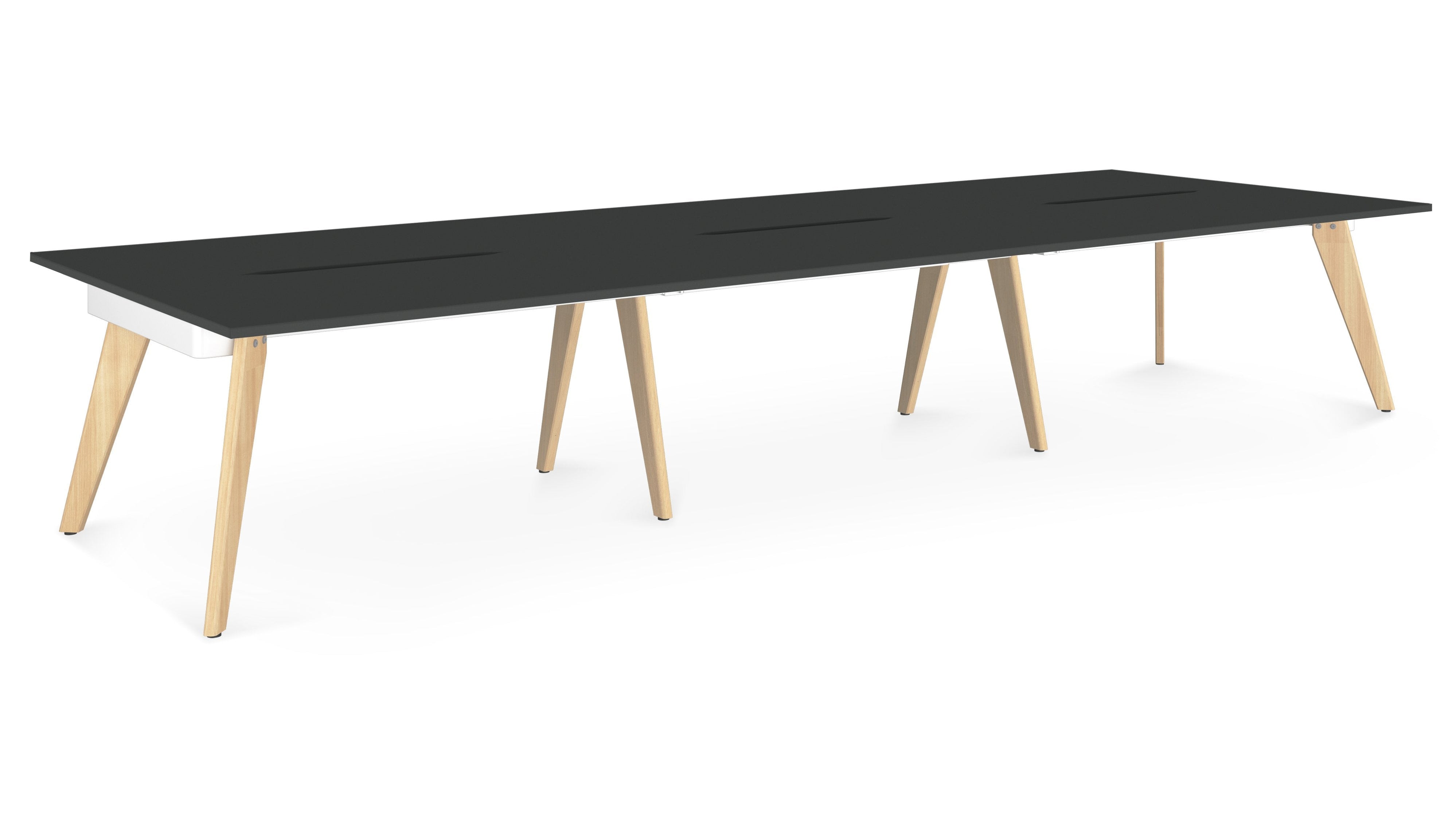 Hub Wooden Leg Bench Desks — Office Supermarket